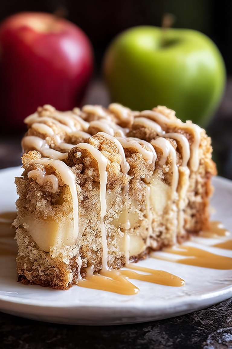Apple Crumb Cake with Cinnamon Apple Drizzle Recipe | FlavorFuture ...
